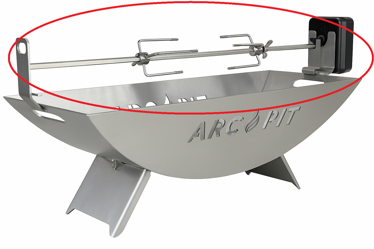 ArcPit Dreh-Spieß-Komplett Set 430 Edelstahl (Lebensmittelqualität ...